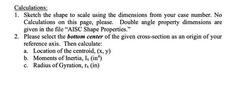 Solved Calculations Sketch The Shape To Scale Using The Chegg