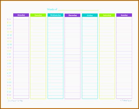 Weekly Time Planner Printable Weekly Planner Printable