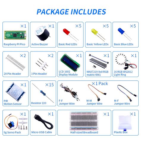 mua geeekpi raspberry pi pico basic starter kit with raspberry pi pico