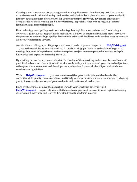 Thesis Statement Registered Nursing Pdf Nursing Thesis