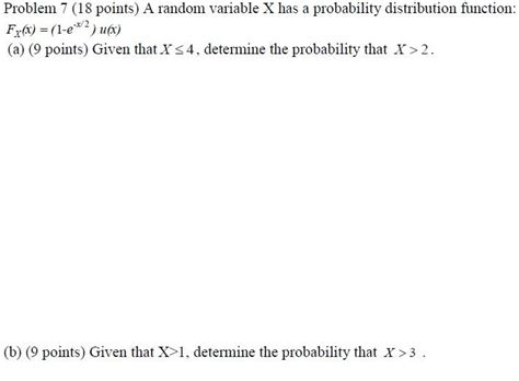 Solved Problem 7 18 Points A Random Variable X Has A Chegg Com