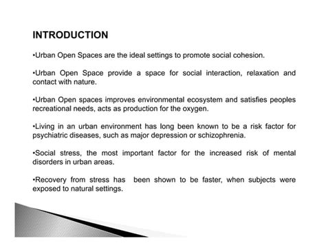 Urban Open Spaces Ppt