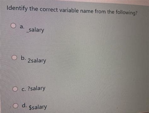 Solved Which Of The Following Is Correct Format Specifier