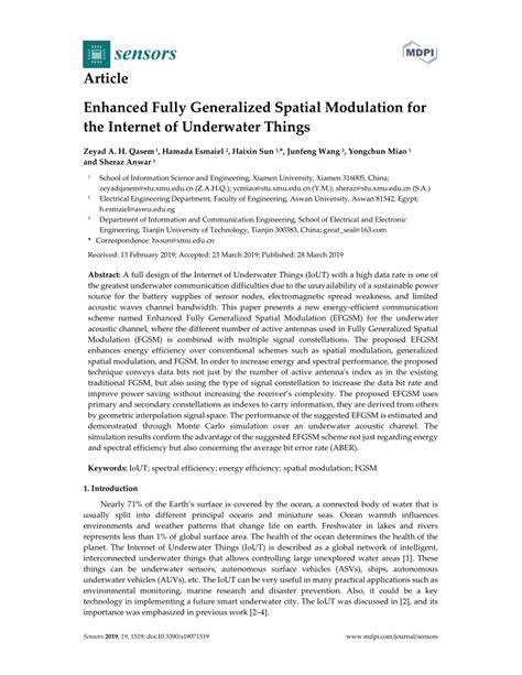 PDF Enhanced Fully Generalized Spatial Modulation For The Internet Of Underwater Things
