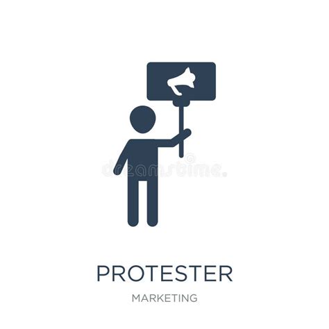Protester Icon In Trendy Design Style Protester Icon Isolated On White Background Protester