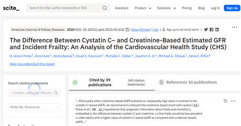 The Difference Between Cystatin C And Creatinine Based Estimated Gfr And Incident Frailty An