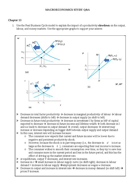 Advanced Macro Economics Questions With Answers MACROECONOMICS STUDY Q A Chapter 13 1 Use The