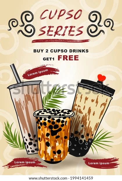 Bubble Tea Poster Restaurant Cafe Menu Stock Vector Royalty Free