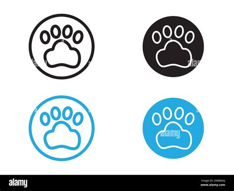 Paw Icon Vector Line Logo Mark Or Symbol Set Collection Outline Style Stock Vector Image And Art