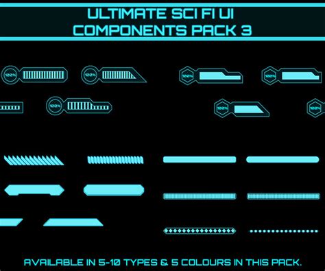 Artstation Ultimate Sci Fi Ui Components Pack 3 Bars And Sliders Game Assets