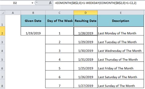 Excel Formula Get Last Weekday In Month Excelchat