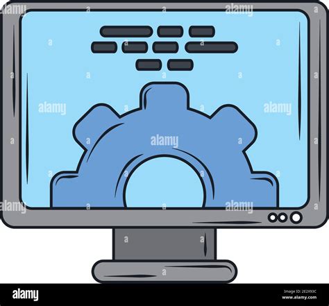Web Development Computer Coding Settings Creation Digital Software Vector Illustration Stock