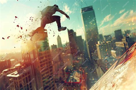 Premium Photo Parkour Athlete Performing A Wall Flip With A Back