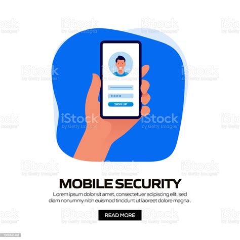 Mobile Security Concept Vector Illustration For Website Banner