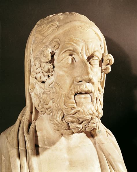 Bust Of Homer Hellenistic Period By Greek Fine Art Print