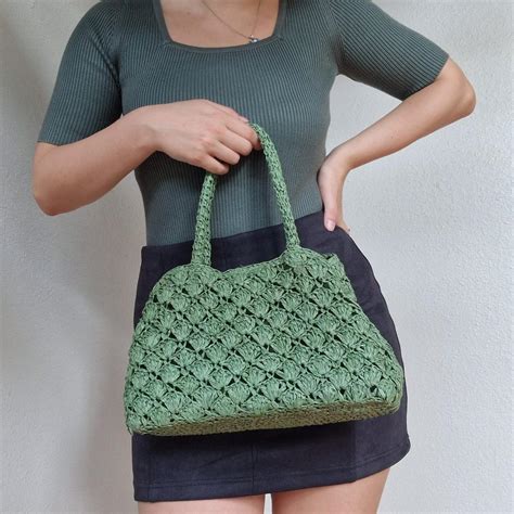 Vintage Sage Green Straw Summer Purse Perfect Depop