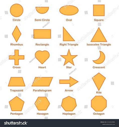 D Geometric Shapes Names Mathematics Stock Vector Royalty Free Shutterstock