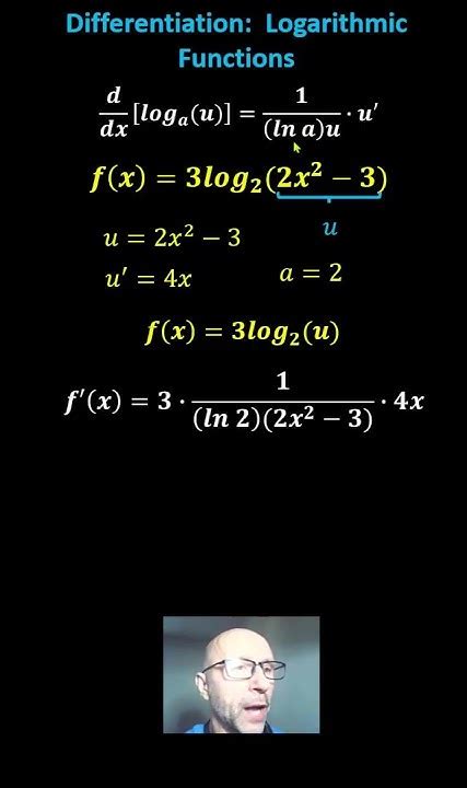 differentiation of an logarithmic function not base e with the chain