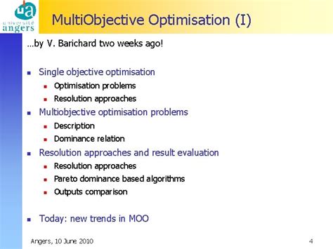 Multiobjective Optimisation Ii Matthieu Basseur Angers 10 June