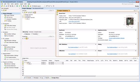 Simple Microblaze UART And LED Program For The VC Part