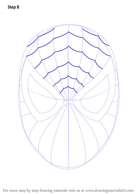 Learn How To Draw Spiderman Face Spiderman Step By Step Drawing Tutorials