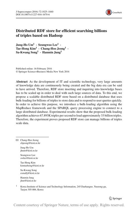 Distributed Rdf Store For Efficient Searching Billions Of Triples Based