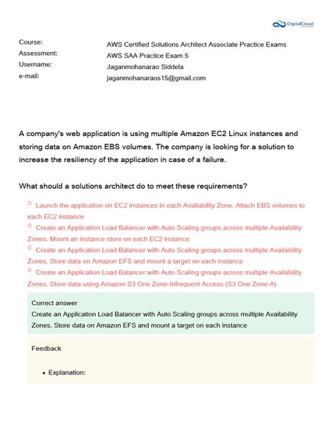 Aws Saa Practice Exam Pdf Amazon Web Services Databases