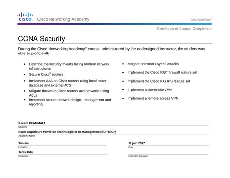 Cisco Ccna Security Certificate Ppt