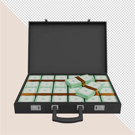 Premium Psd 3d Render Open Briefcase With Money Inside
