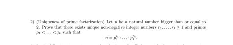Solved Uniqueness Of Prime Factorization Let N Be A Chegg