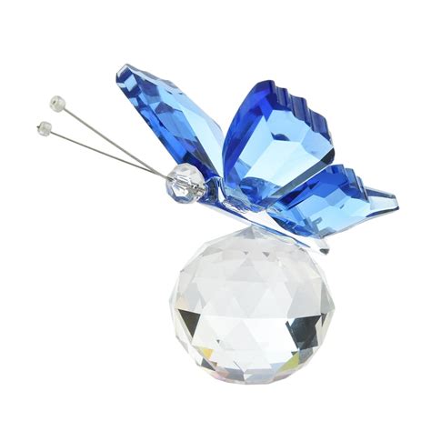 Crystal Butterfly Figurines With Glass Ball Base Glass Butterfly
