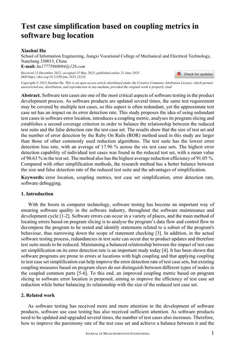 Pdf Test Case Simplification Based On Coupling Metrics In Software
