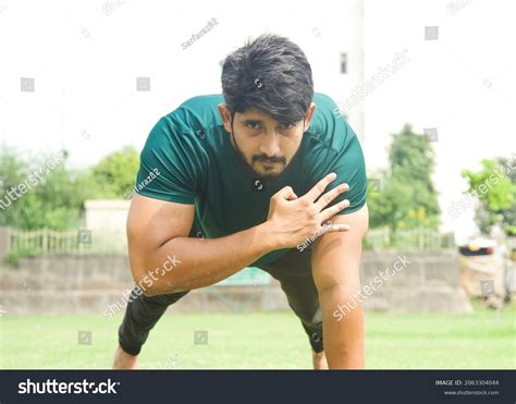 Indian Man Making Push Ups Open Stock Photo Shutterstock