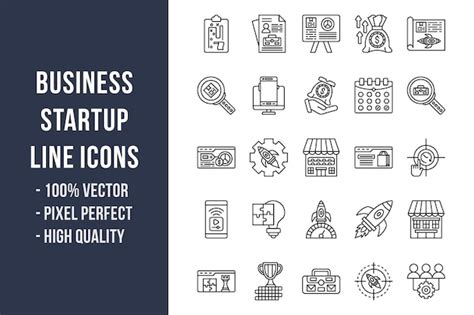 Premium Vector Startup Line Icons