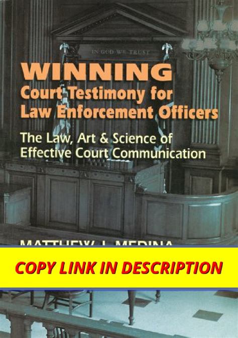 Pdf Winning Court Testimony For Law Enforcement Officers