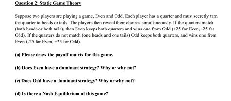 [solved] suppose two players are playing a game even and
