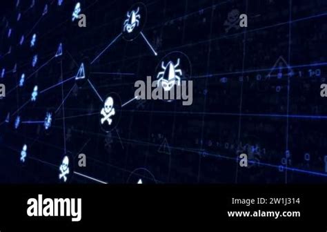 Modern Concept Of Cyber Crime Attack Hacking Security Alert Theft Virus And Computer