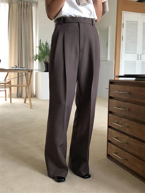 버드나 언더스탠딩 하이웨스트 핀턱 와이드 슬랙스 통바지