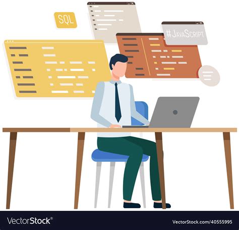 Programmer Engineering And Coding Set Royalty Free Vector