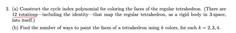 Solved 2 A Construct The Cycle Index Polynomial For