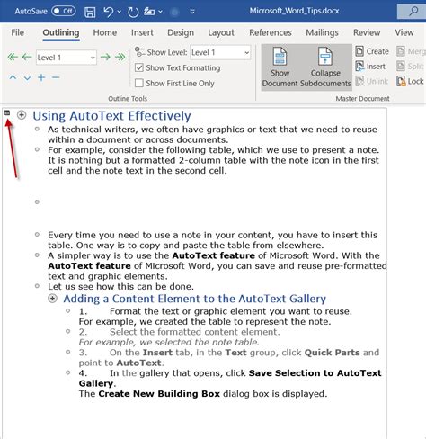 Working With Master And Subdocuments In Microsoft Word