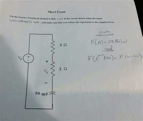 Solved Use The Fourier Transform Method To Find V S T In Chegg