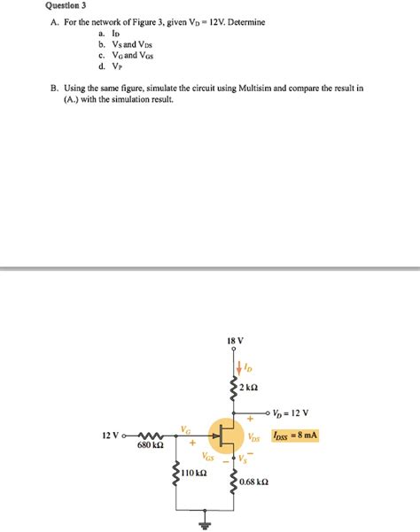 solved a for the network of figure 3 given vp 12v determine a