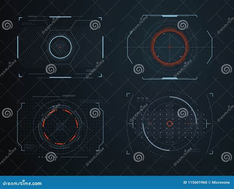 Futuristic Helmet Hud Screens Cockpit View Glowing Visual Display