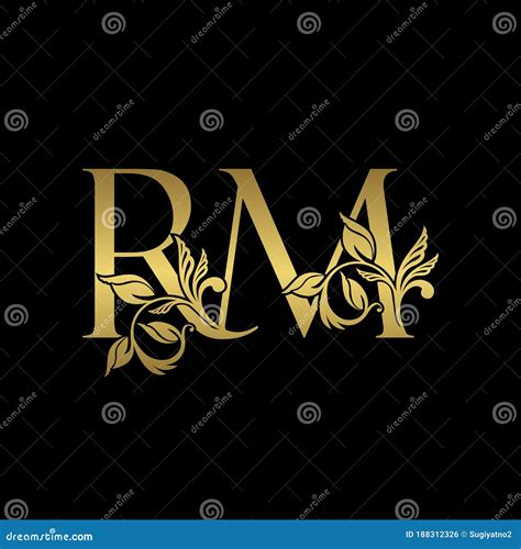 Golden Initial Letter R and M, RM Luxury Logo Icon, Vintage Gold Letter Logo Stock Vector ...