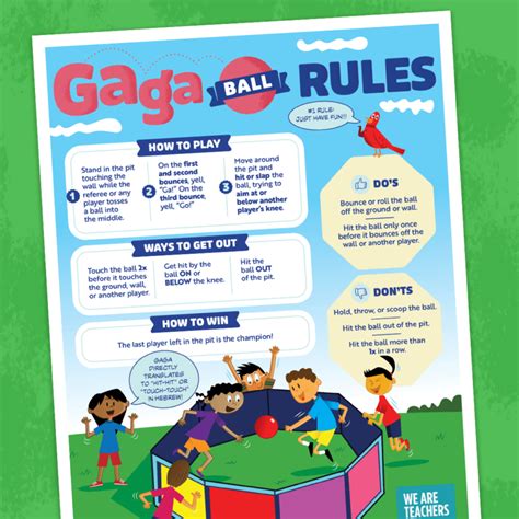 Free Gaga Ball Rules Poster For Schools
