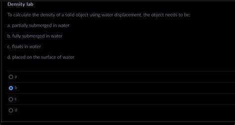 solved density lab to calculate the density of a solid