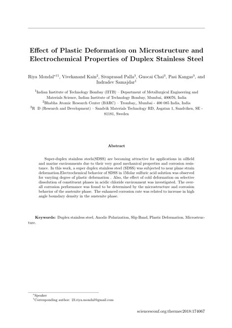 Pdf Effect Of Plastic Deformation On Microstructure And