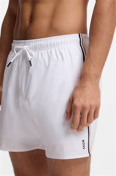 Boss Swim Shorts With Signature Stripe And Logo