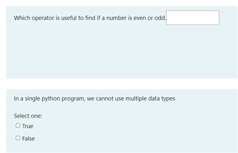 Solved Which Operator Is Useful To Find If A Number Is Even Chegg